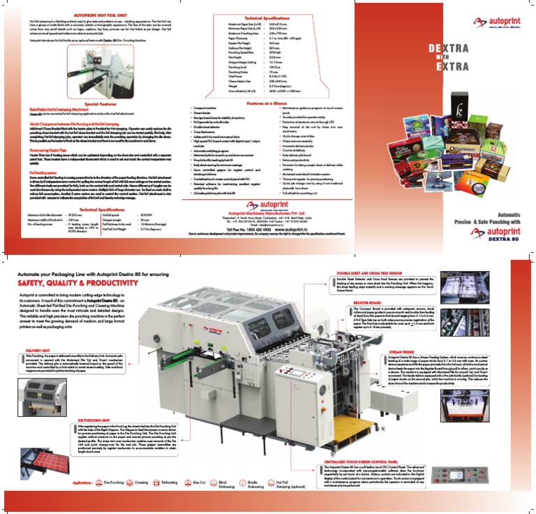 Dextra 80: Automatic Die-Punching Machine | PDF | Paper | Thermostat