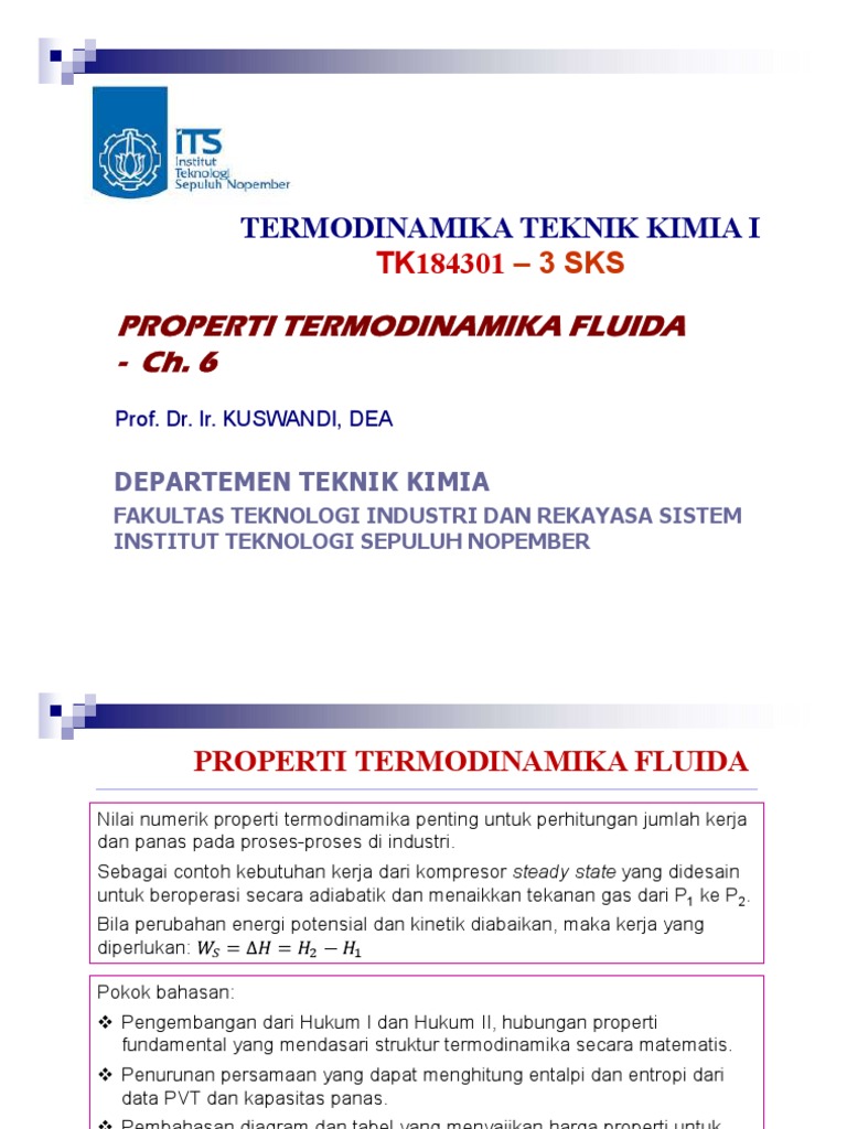 CH 6 - Properti Termodinamika Fluida | PDF