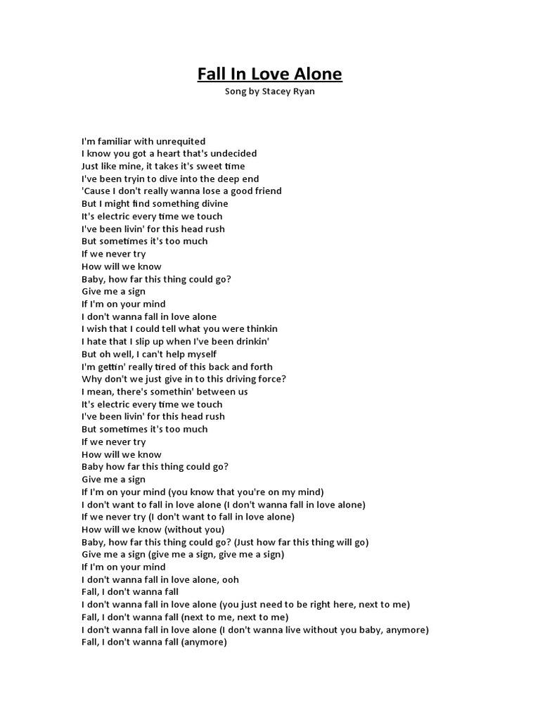 Fall in Love Alone Lyrics | PDF