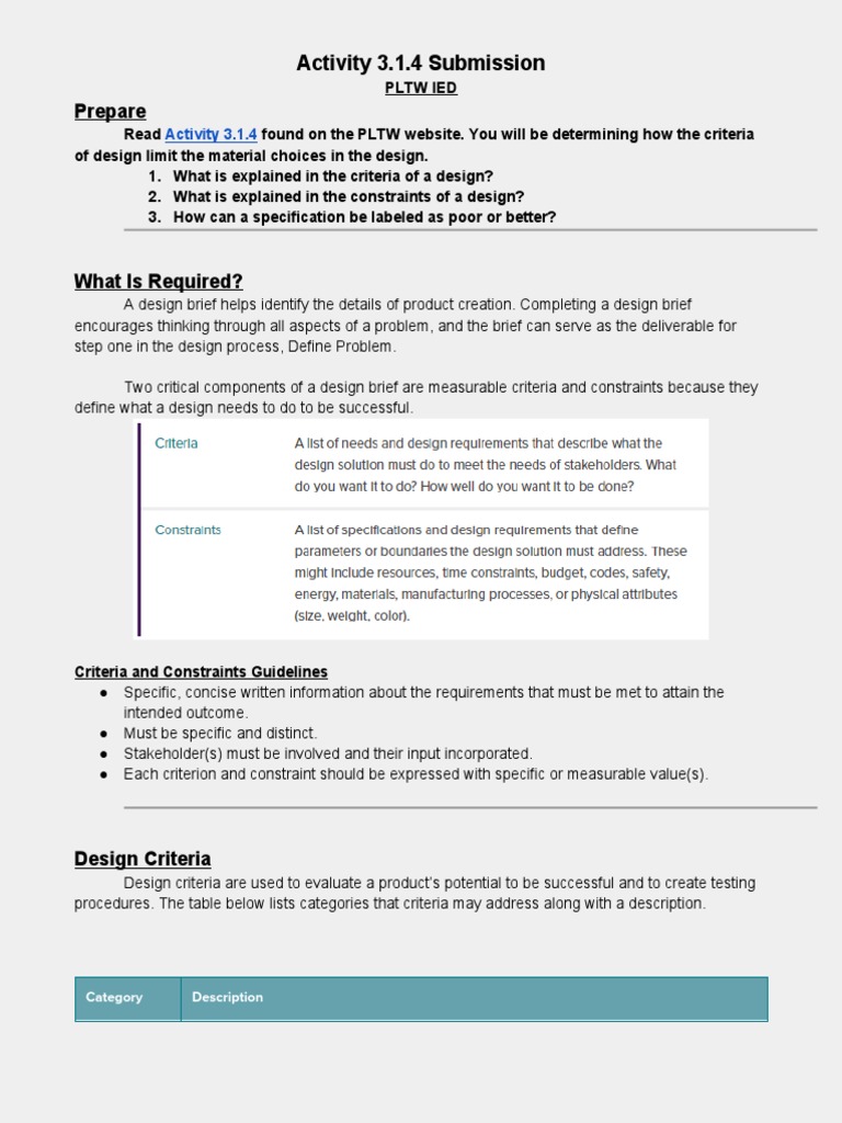 Activity 3.1.4 | PDF | Design | Life Cycle Assessment