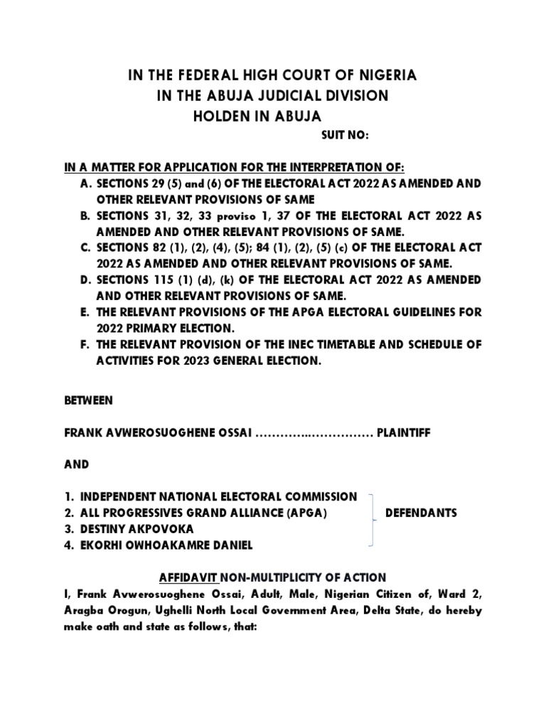 Non Multiplicity Frank No 2 | PDF | Affidavit | Lawsuit