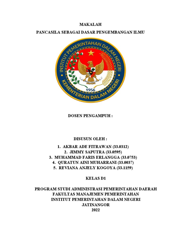 Makalah Pancasila Sebagai Dasar Pengembangan Ilmu | PDF