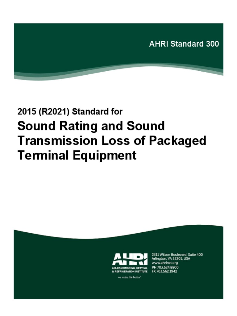 AHRI Standard 300-2015 - (R2021) | PDF | Electrical Engineering ...
