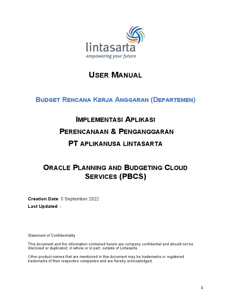 User Manual - LA - PBCS - Budget RKA (Dept) | PDF