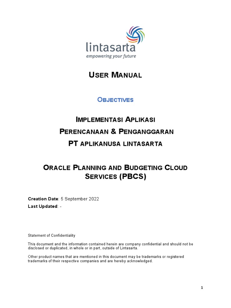 Panduan Penggunaan Oracle PBCS | PDF | Komputer