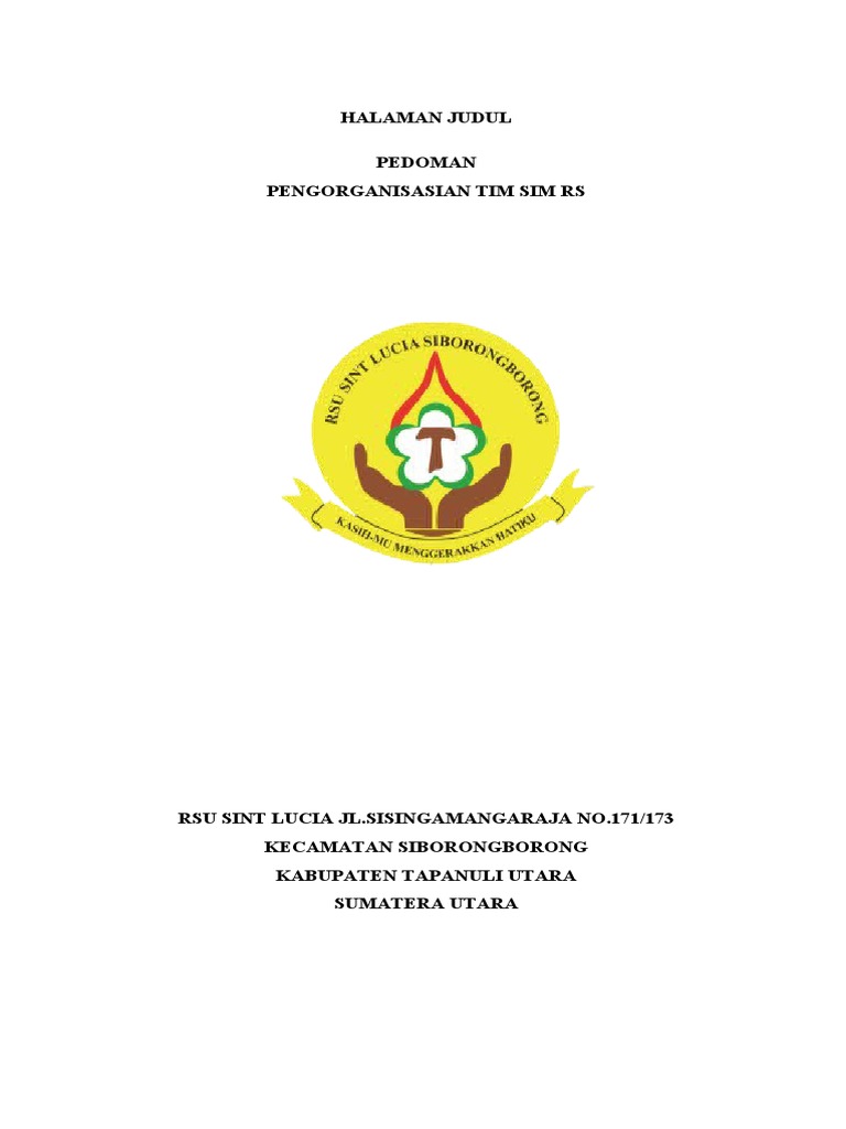 Pedoman Pengorganisasian Tim Sim-Rs RSSL Baru | PDF