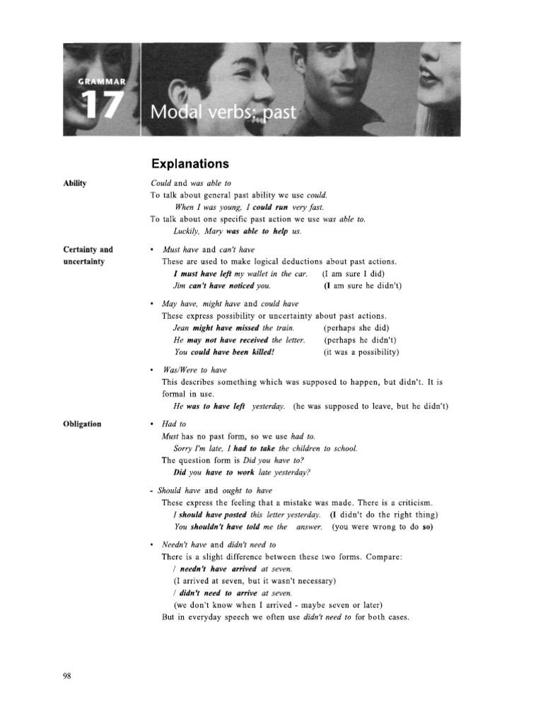 Modal Verb Exercise - Intermediate | PDF