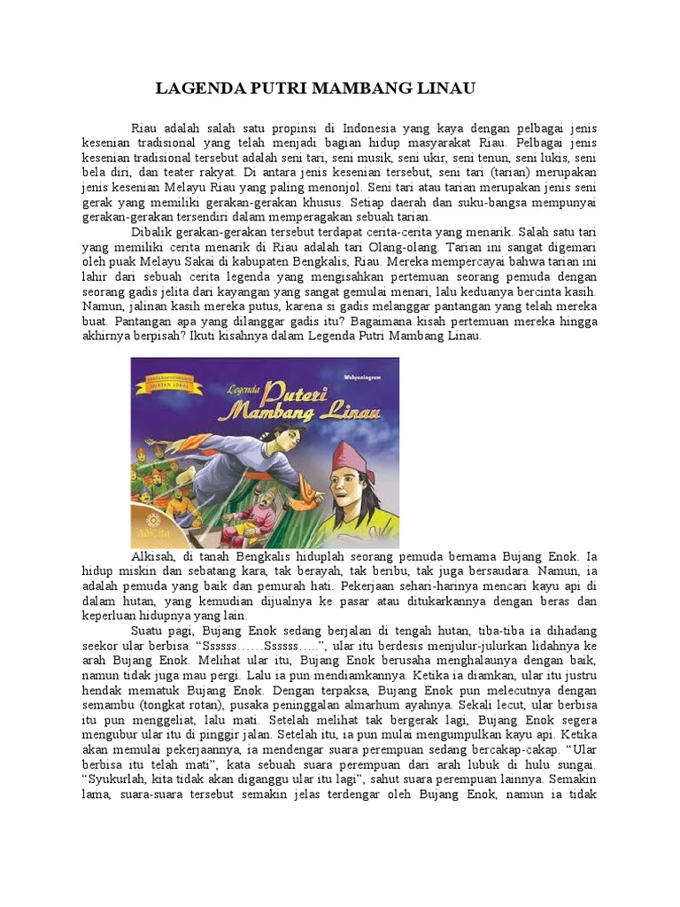 LAGENDA PUTRI MAMBANG Dan Dedapdurhaka | PDF | Seni | Puisi