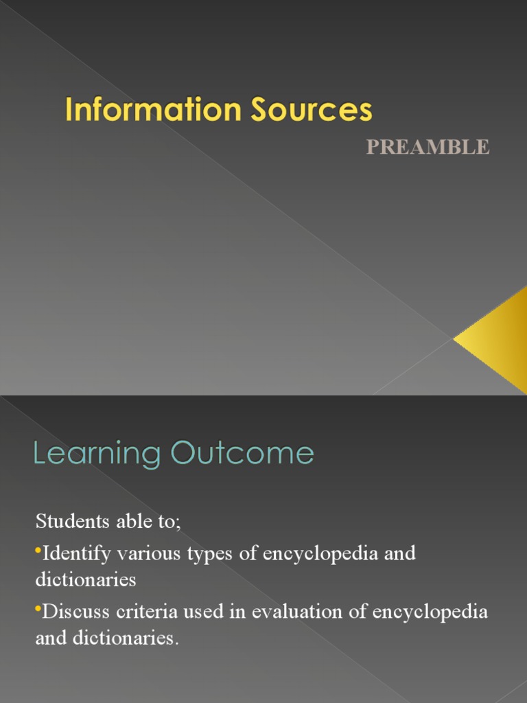 IMD312 - Topic 4 - Dictionaries & Encyclopedias | PDF | Dictionary ...