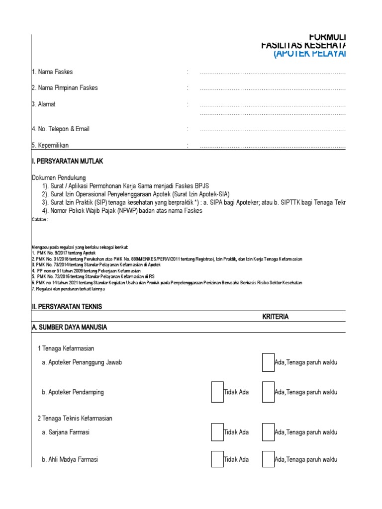 Form Apotek 2021 | PDF