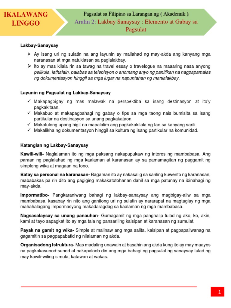 2 - Modyul para Sa Ikalawang Linggo | PDF