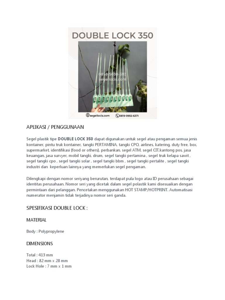 Doublelock 350 | PDF