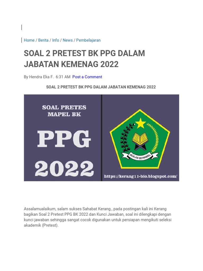 Soal PPG BK | PDF | Karier & Perkembangan | Ilmu Sosial