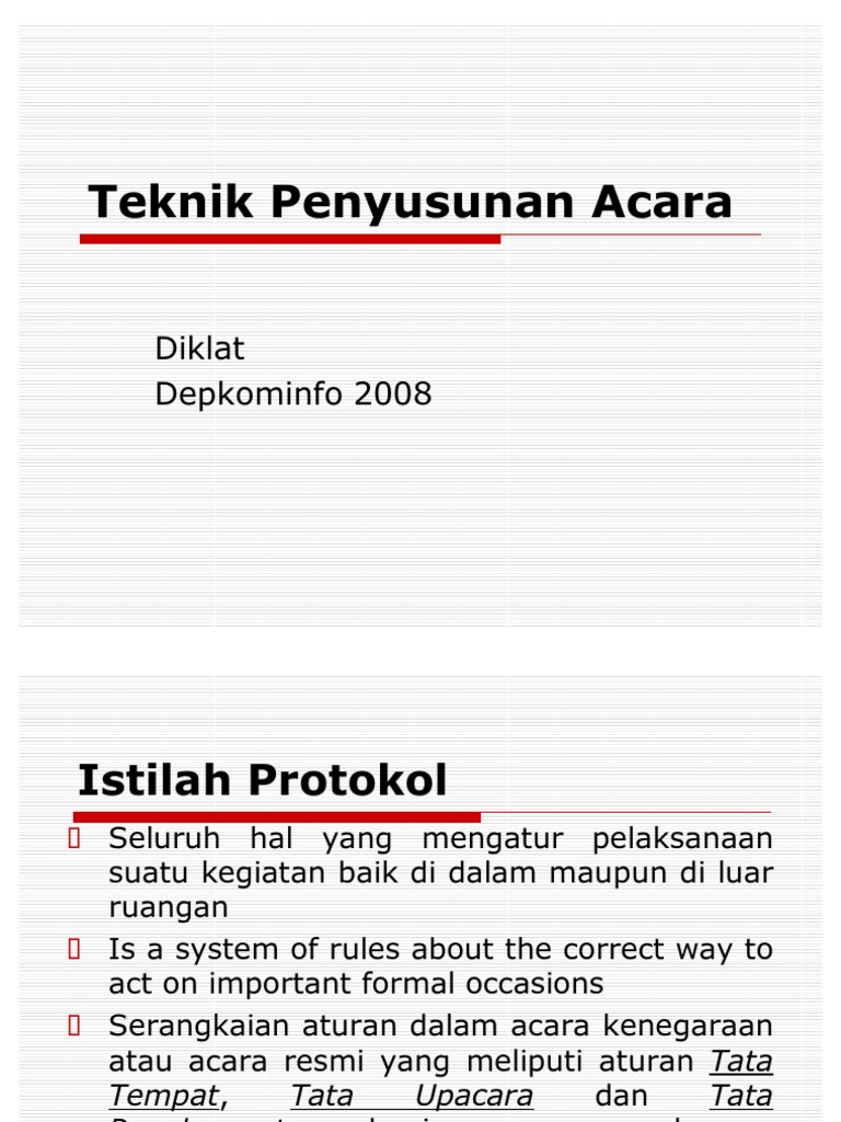 Teknik Penyusunan Acara | PDF
