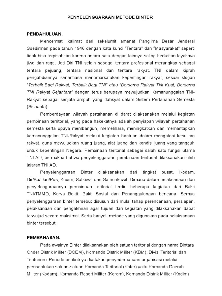 Pembinaan Teritorial | PDF