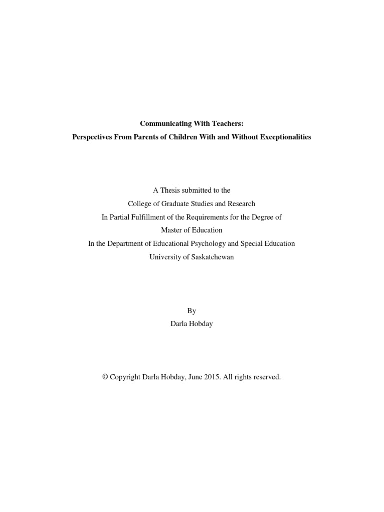 Perspectives From Parents of Children With and Without Exceptionalities | Download Free PDF ...