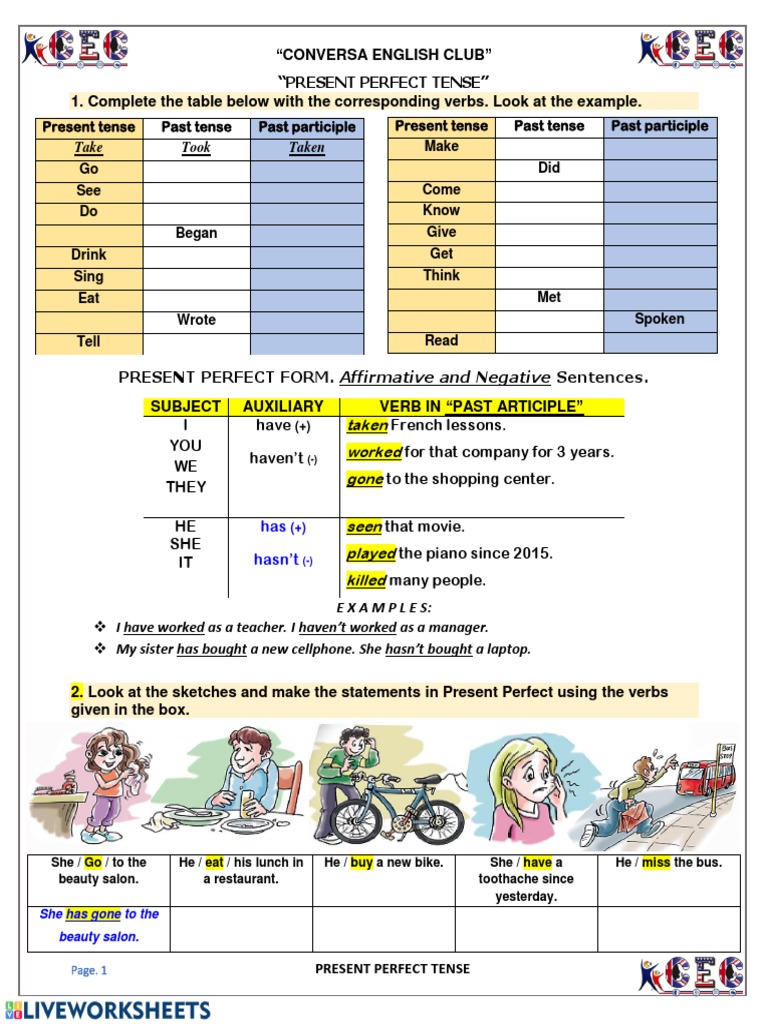 Take Took Taken | PDF | Perfect (Grammar) | Grammatical Tense