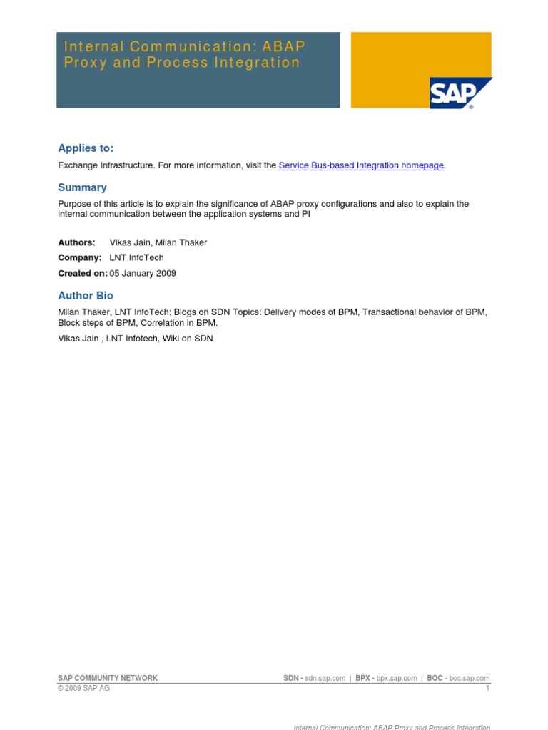 Abap Proxy And Pi Pdf Proxy Server Hypertext Transfer Protocol