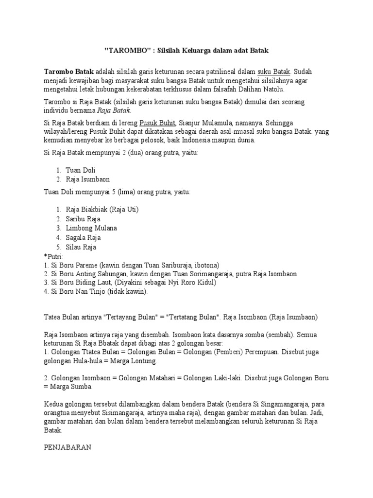 TAROMBO | PDF | Sejarah