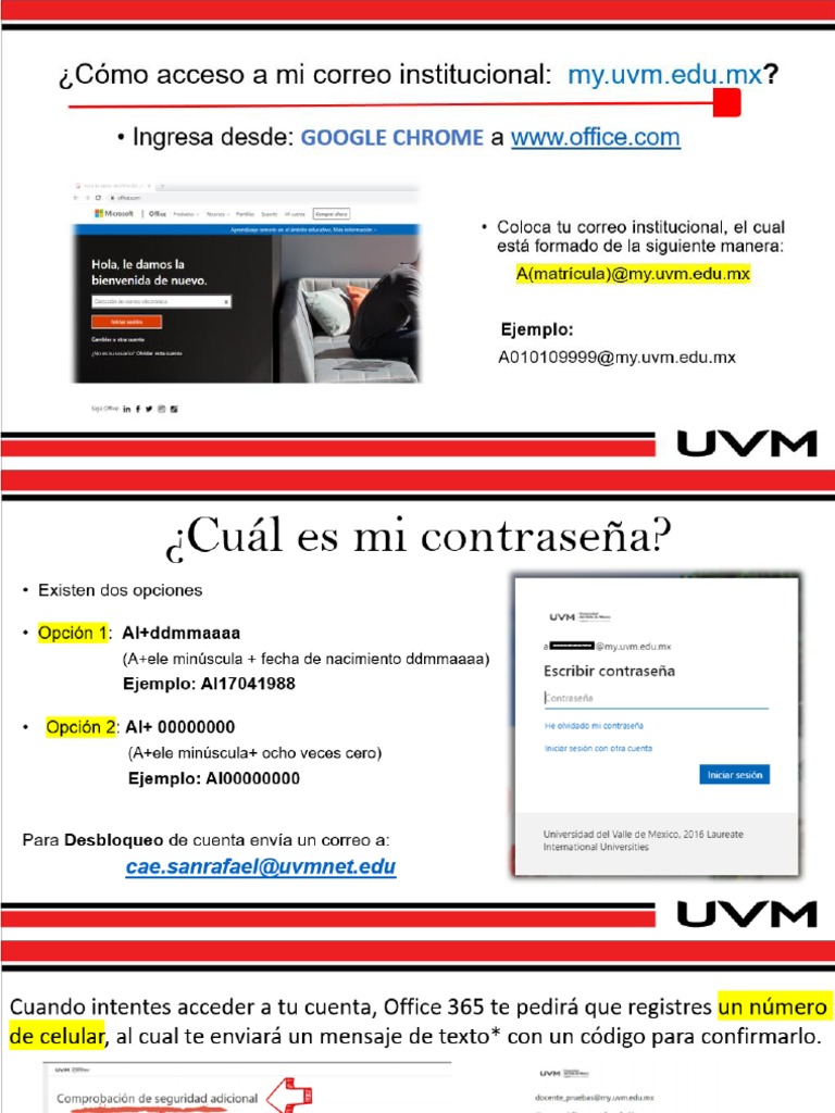 Cómo Ingresar A Mi Correo My - Uvm | PDF