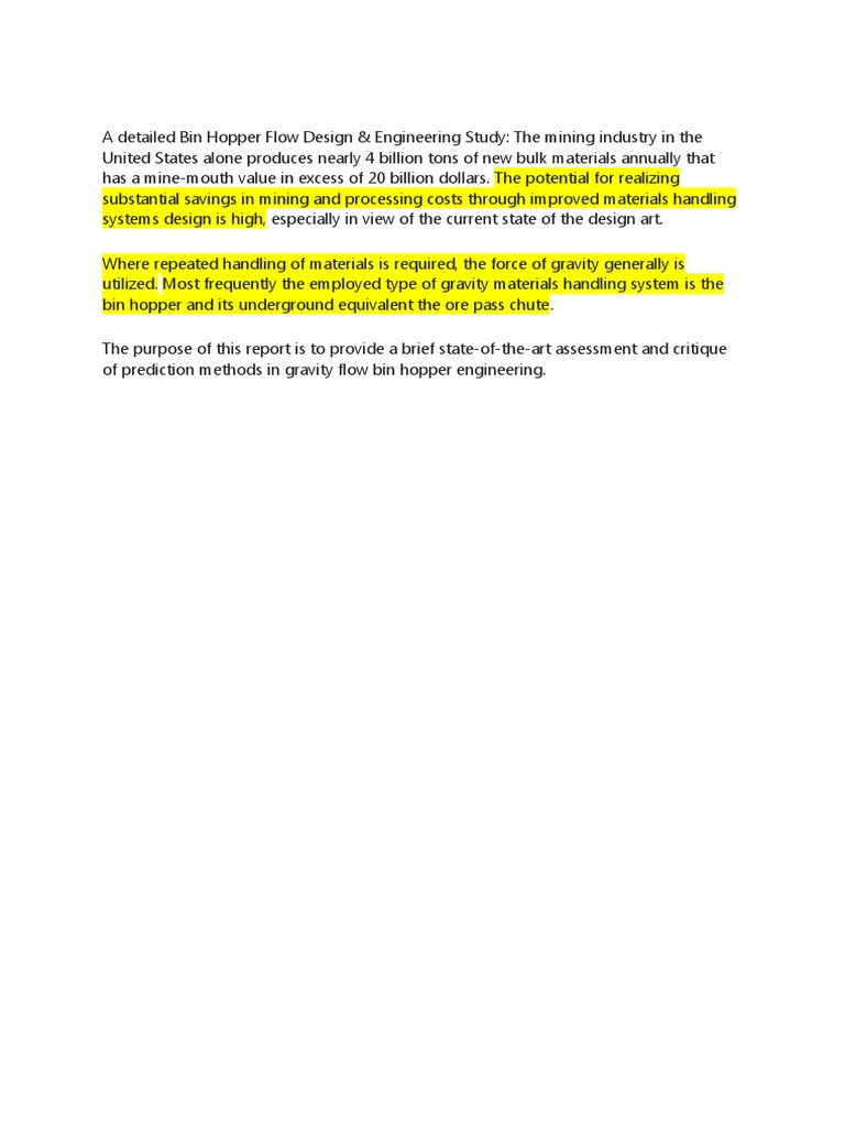 A Detailed Bin Hopper Flow Design | PDF | Elasticity (Physics) | Stress ...