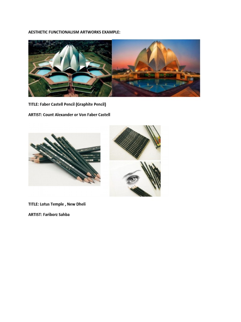 Aesthetic Functionalism Artworks Example | PDF