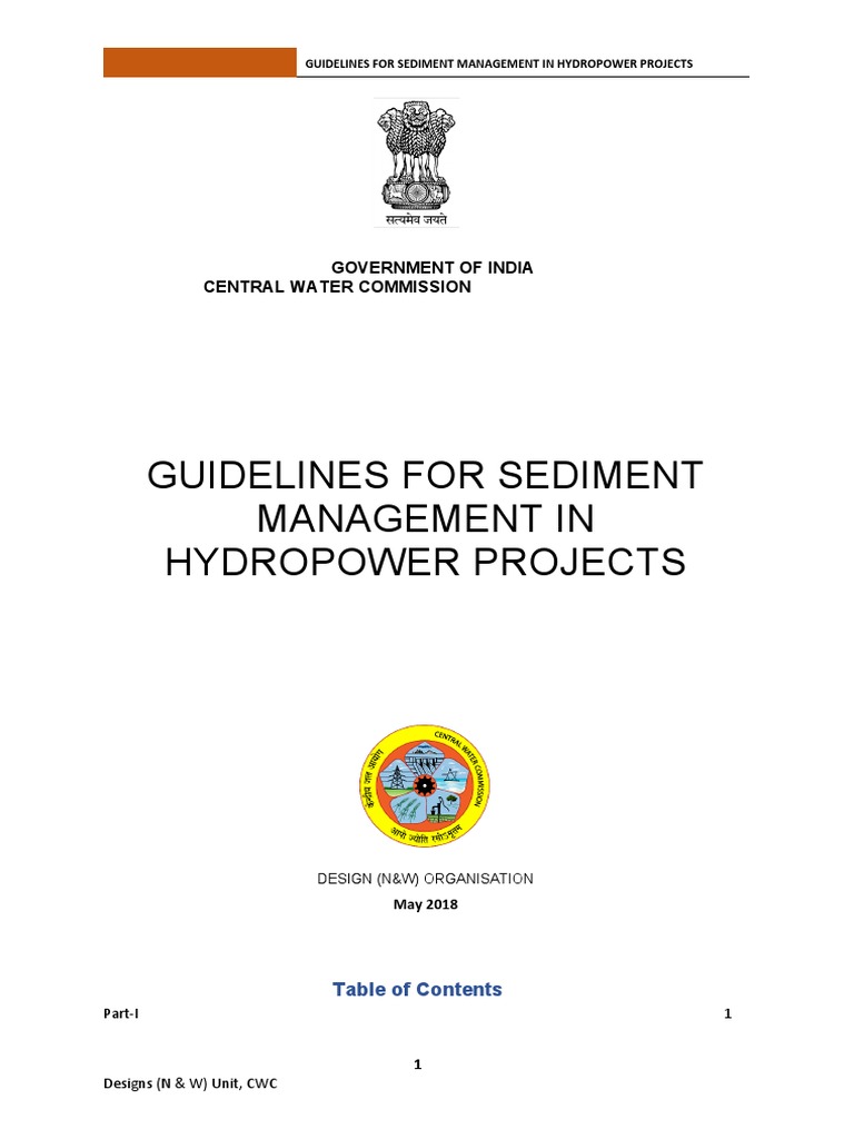 Guidelines For Sediment Management in Hydropower Projects CWC 2018 ...