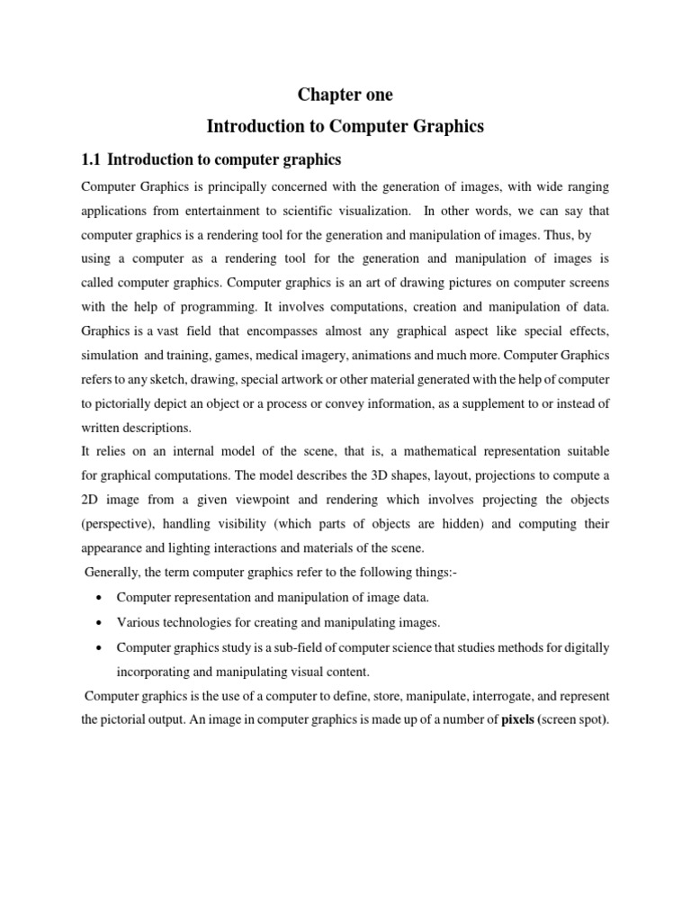 Chapter One | PDF | Computer Graphics | Graphics