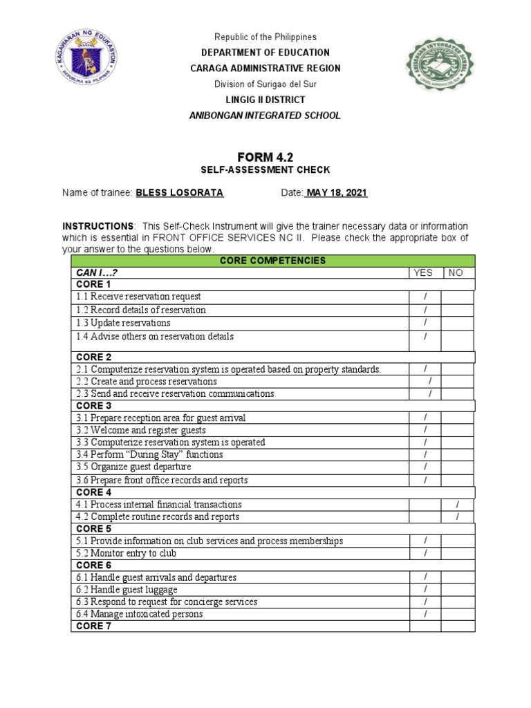 2 Trainee's Training Requirements FORM 4.2 | PDF | Business
