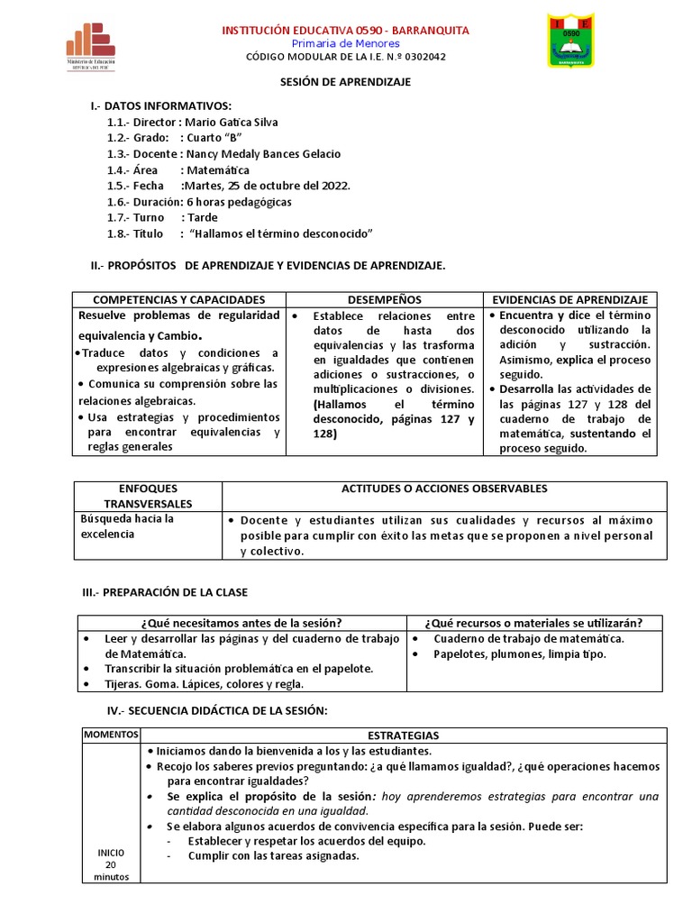 Hallamos El Tèrmino Desconocido | PDF | Aprendizaje