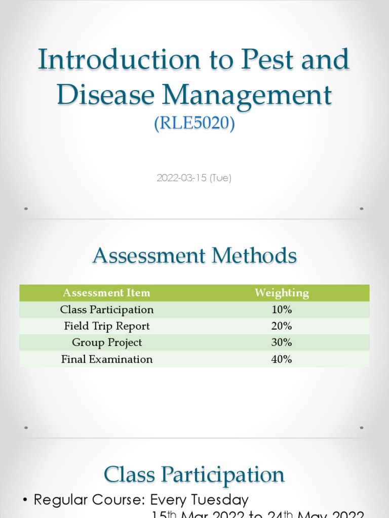Lecture 1 Introduction To Pest and Disease Managment | PDF | Plant ...
