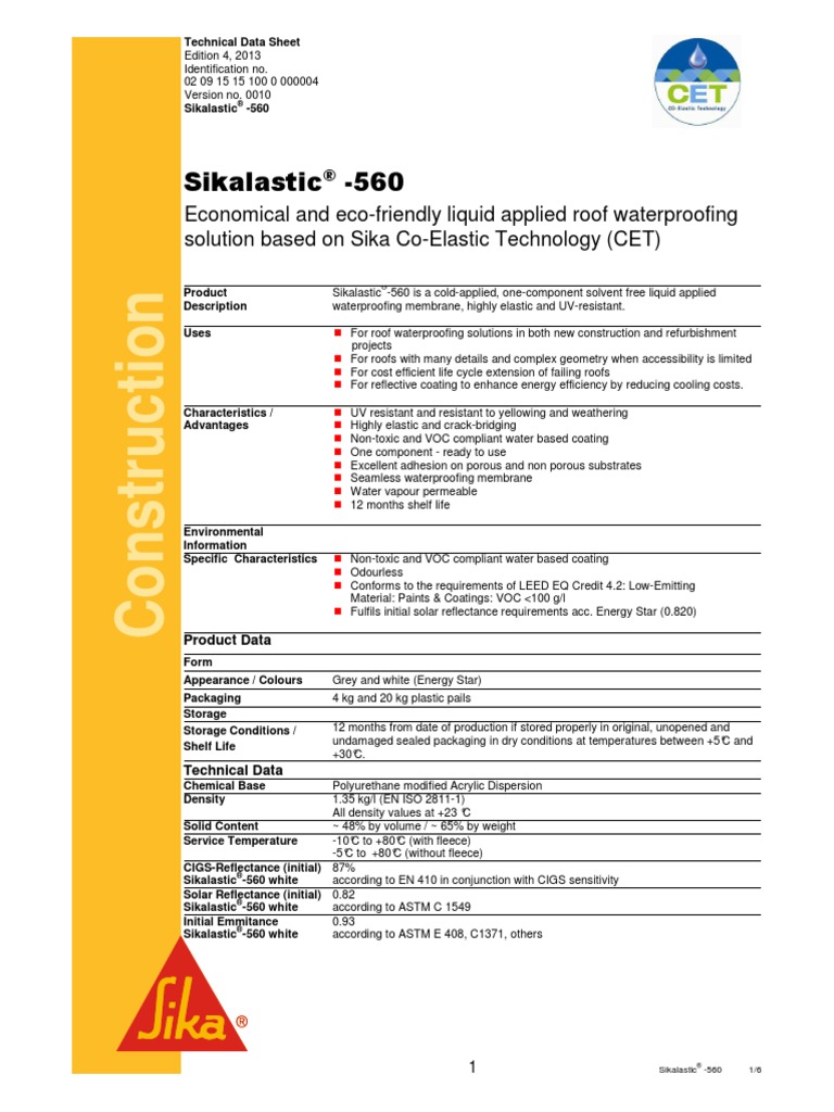 Sikalastic 560 Pds | PDF | Concrete | Asphalt