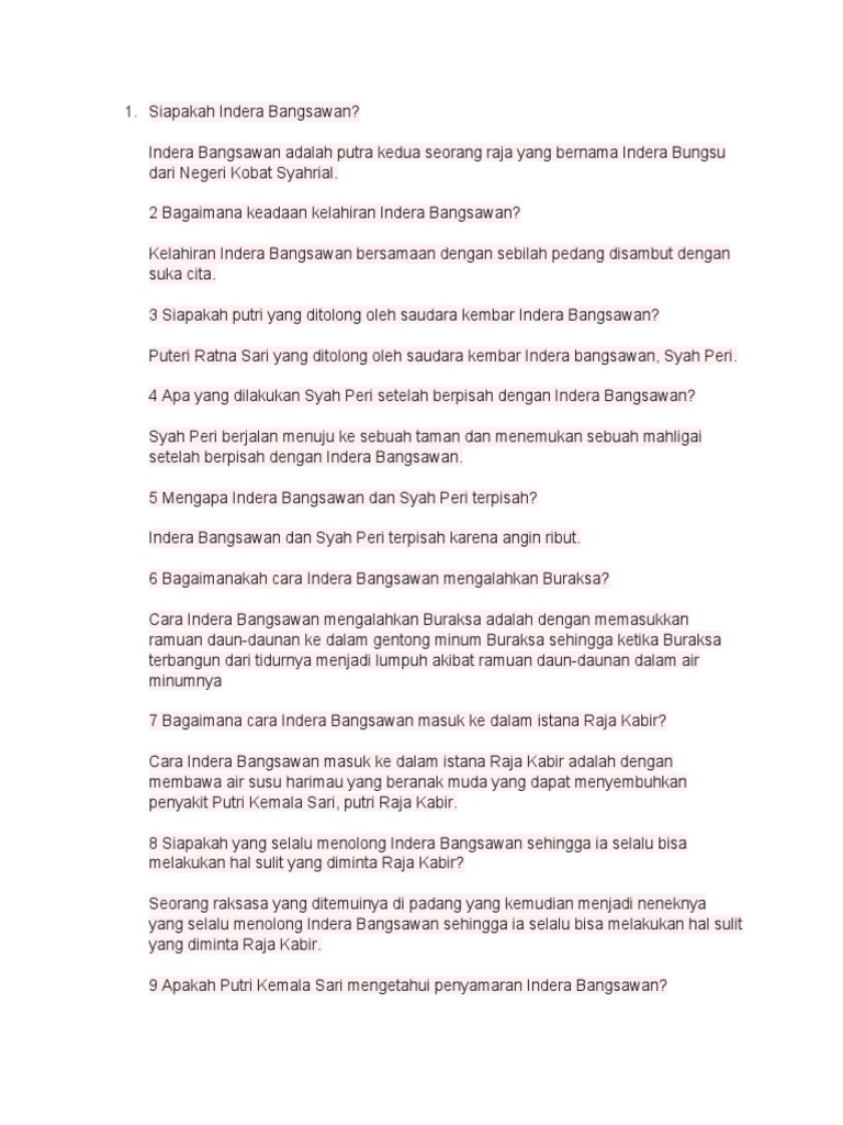 Hikayat Indera Bangsawan Pdf