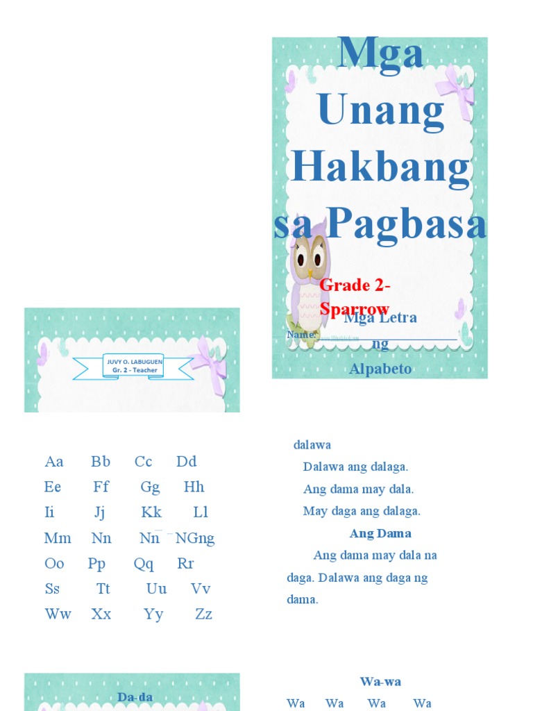 Mga Unang Hakbang Sa Pagbasa 2 | PDF