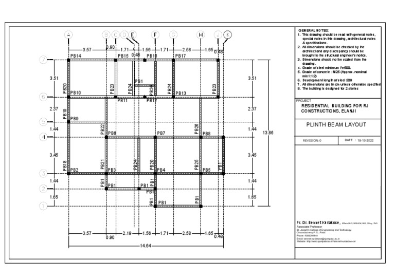 Plinth Beam Layout Plan - Aj Builders - Elanji - 18-10-2022 | PDF | Economic Sectors | Science