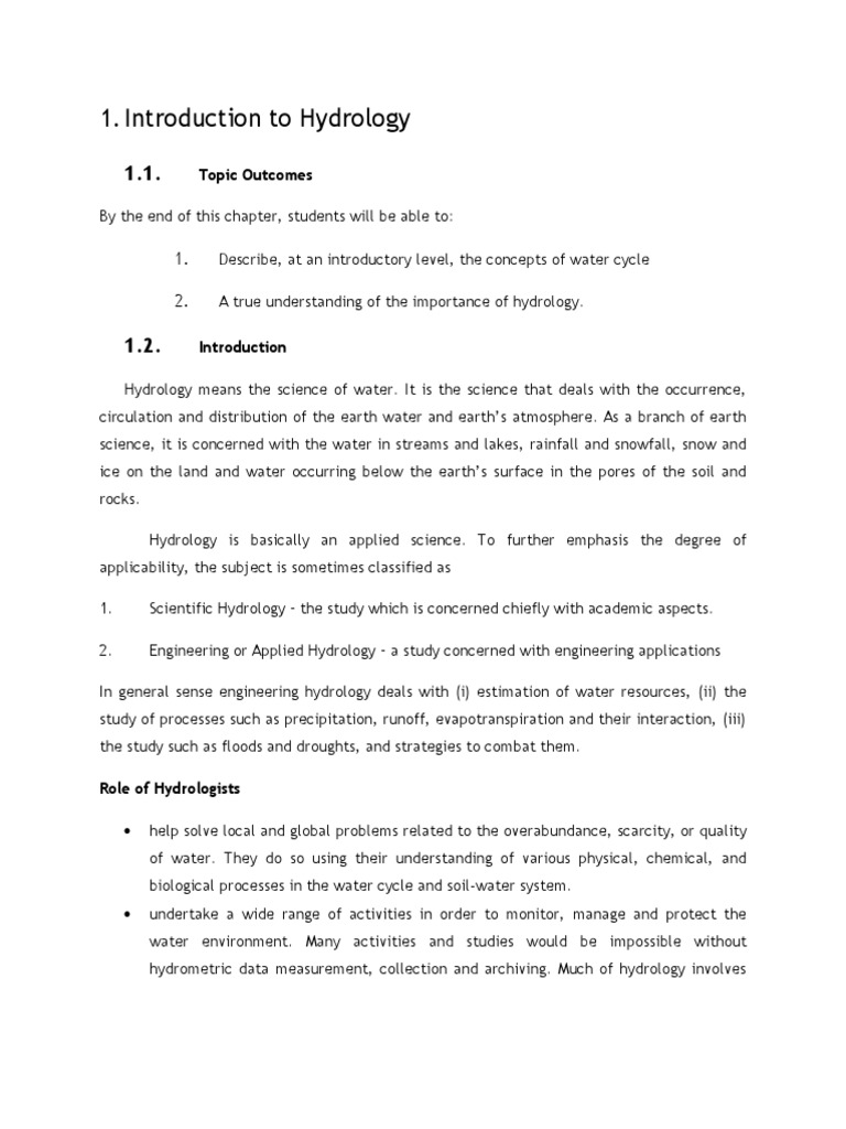 Introduction | PDF | Hydrology | Water