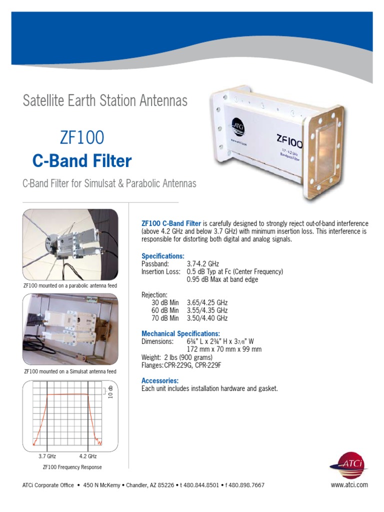 ZF100 C-Band Filter Specifications | PDF