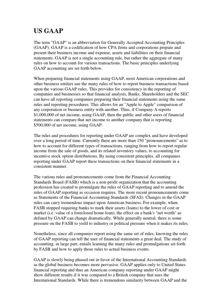 Us Gaap | PDF | Generally Accepted Accounting Principles (United States ...