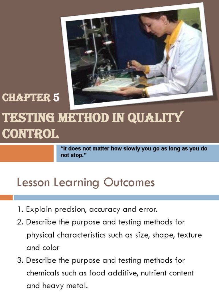 Chapter 5 - Testing Method in Quality Control | PDF | Standard ...