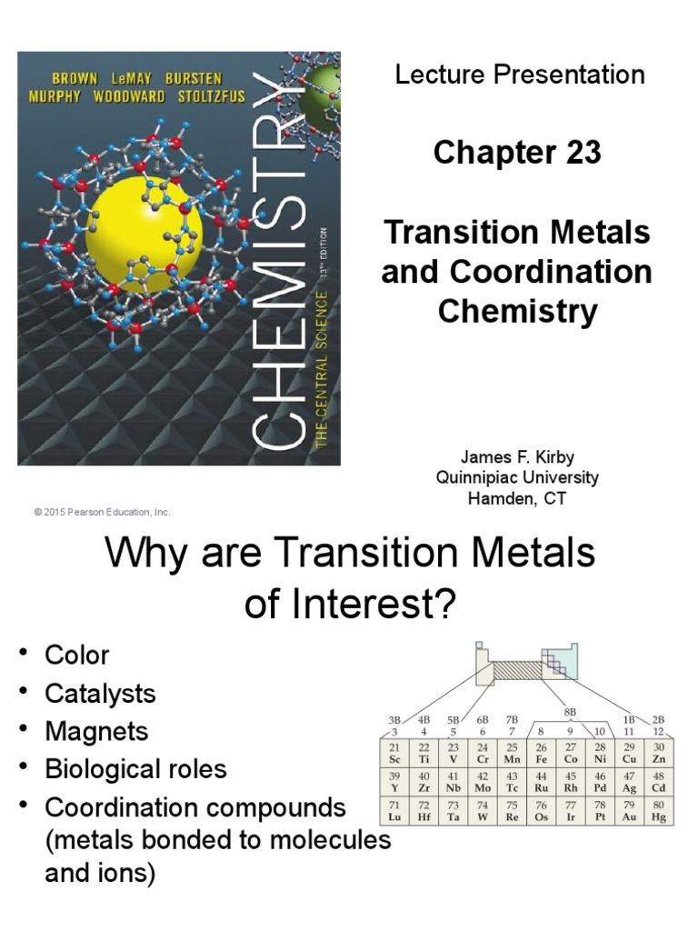 23 - Transition Metals and Coordination Chemistry | PDF | Coordination ...