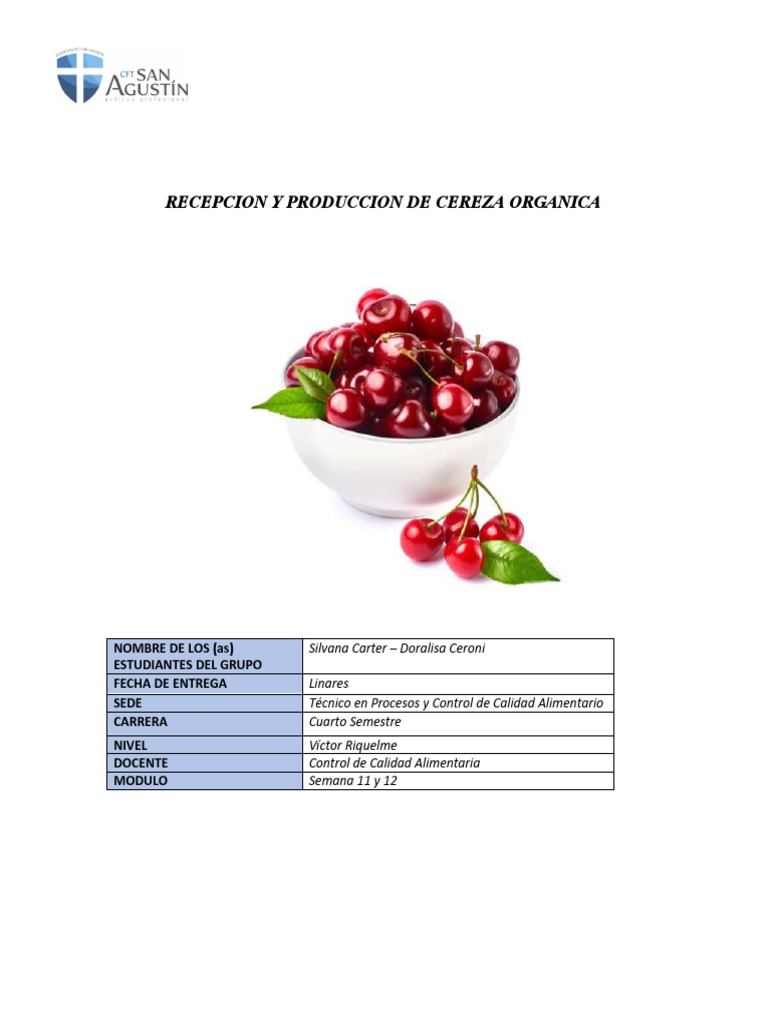 Producción y control de calidad de cerezas orgánicas | PDF | Comportamiento