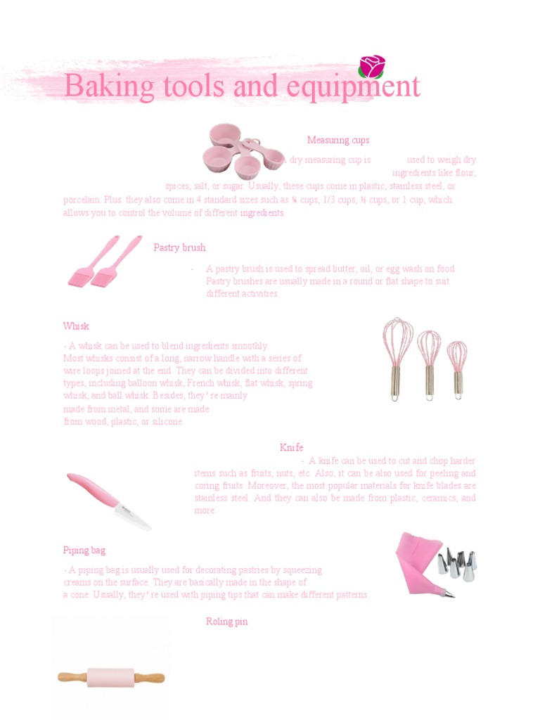 Baking Tools and Equipment Async Quarter 1 Week 1 TLE | PDF | Knife | Baking