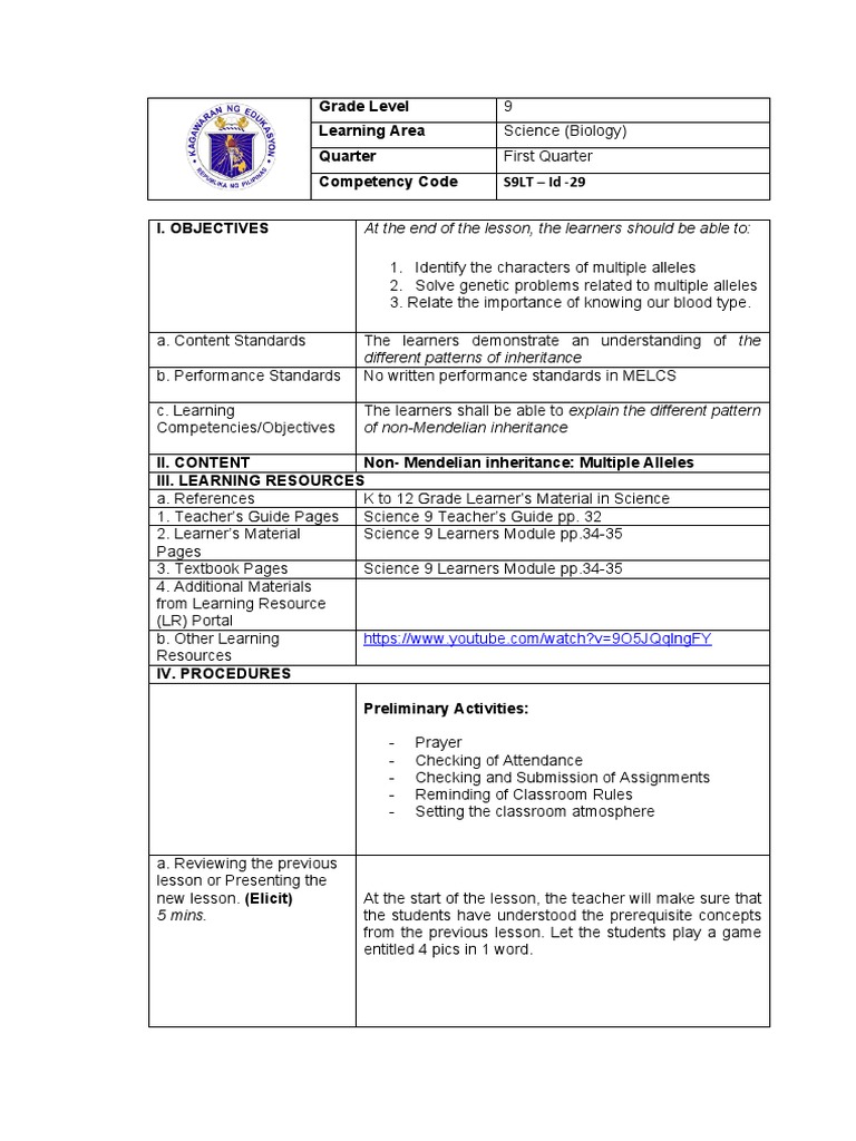 Multiple Alleles and Sex Linked Traits | PDF | Blood Type | Learning