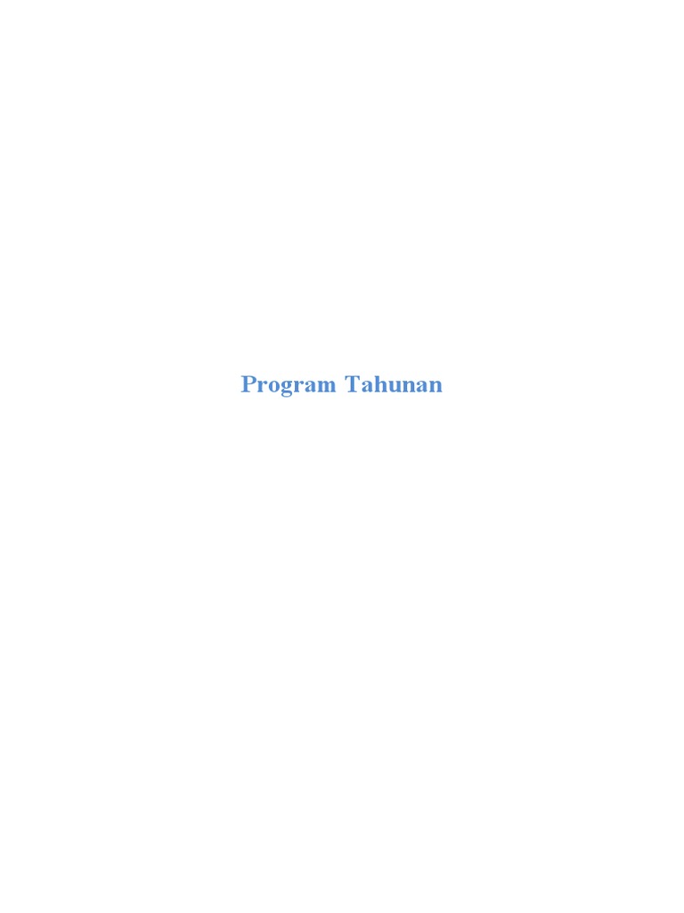 Program Tahunan | PDF