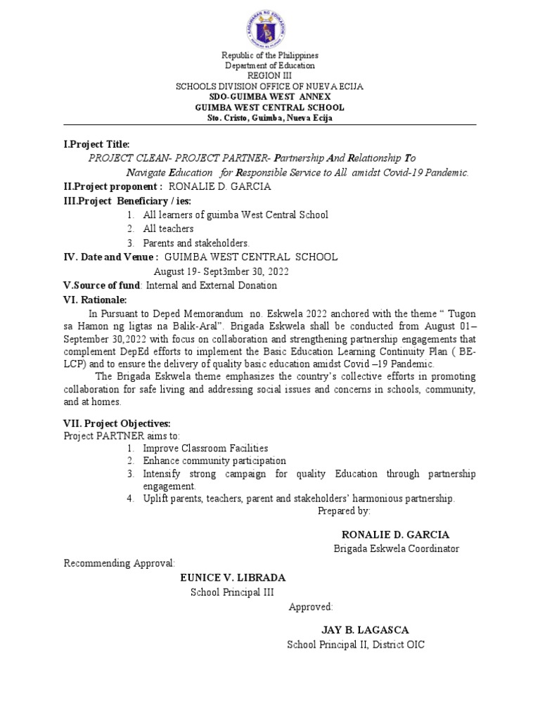 Project Proposal With Acr | PDF | Teachers | Learning