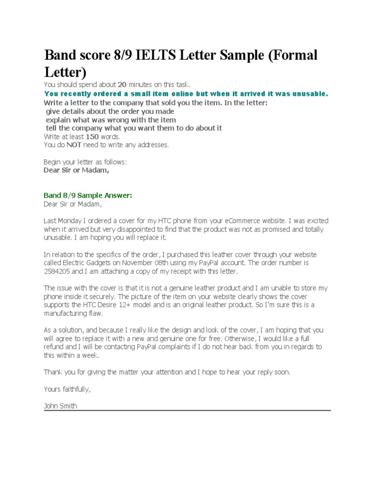 Band 8/9 IELTS Letter Writing Samples | PDF