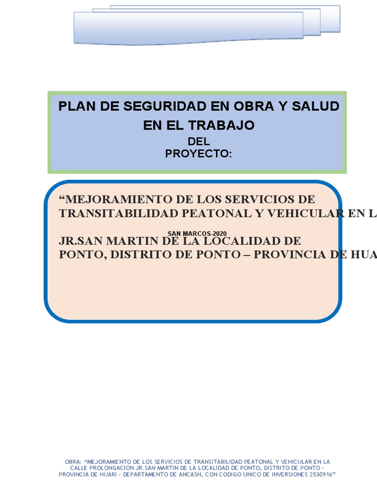 Informe Seguridad y Salud en Obra | PDF | Casco