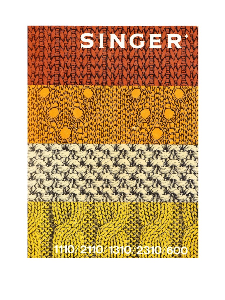 Singer 600 1110 1310 2310 Knitting Machine Instruction | PDF