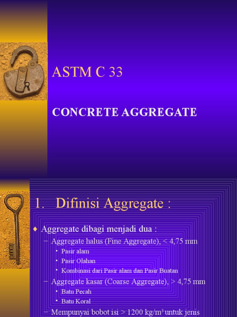 Astm C 33 | PDF | Sains & Matematika | Teknologi & Rekayasa