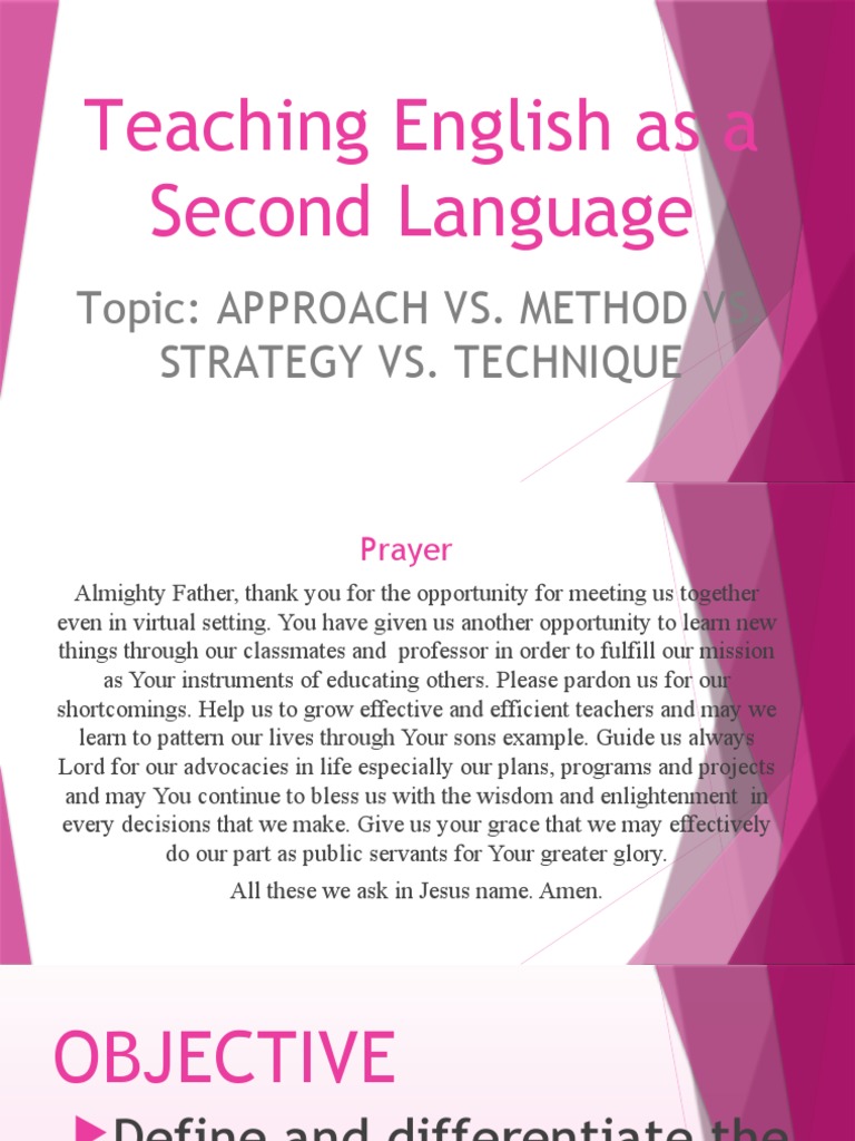 Approach Vs Method Vs Strategy Vs Technique PPT Presentation April 10 ...